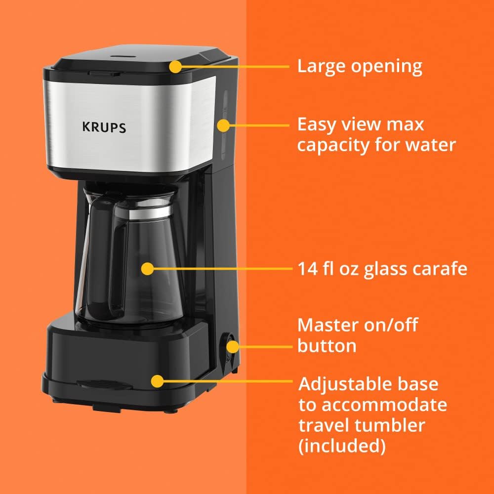 KRUPS Simply Brew Coffee Maker - Multi-Serve 4-in-1 with Stainless Ste ...